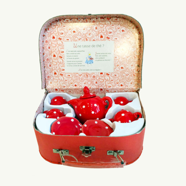 Moulin Roty Red Ceramic Tea Set