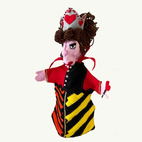 Queen Of Hearts Handpuppet and Wine Bottle Cover by Sis